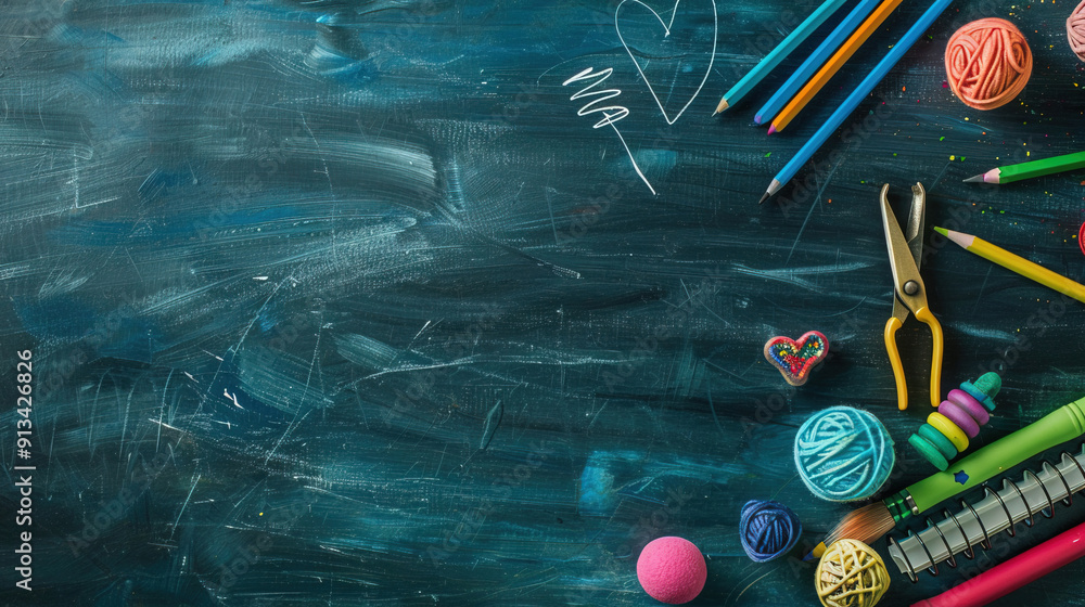 Create a heartfelt copy space background for Teachers' Day, featuring ...