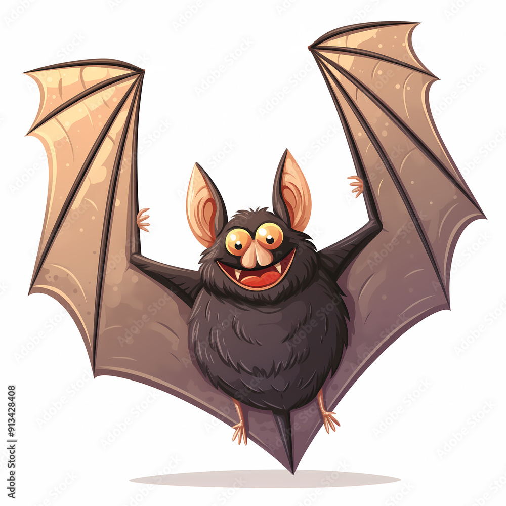 2d cartoon clipart drawing of a bat on an isolated white background ...