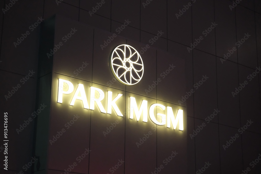 Las Vegas,Nevada,USA-June 17th 2024:Park MGM hotel logo sign Stock ...