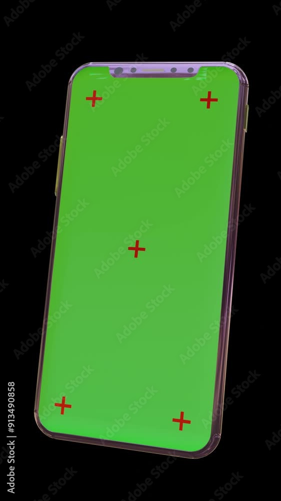 Animated mobile phone mockup white background, smartphone with blank ...