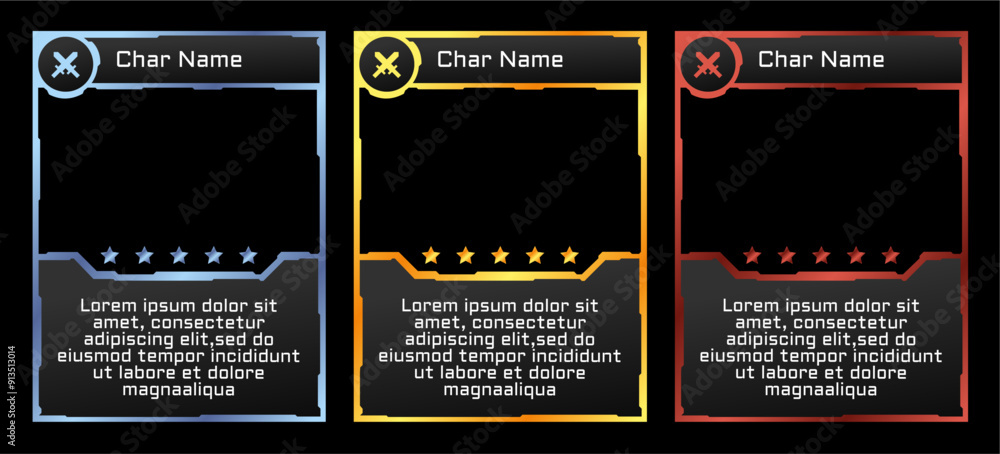 Vetor de card border game template with modern technology theme and ...