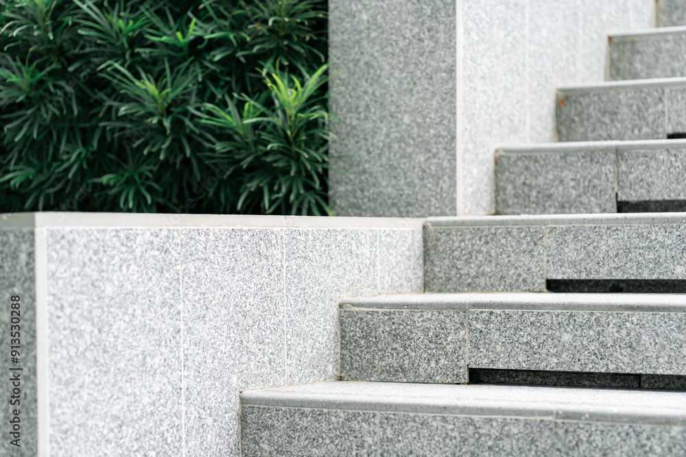 Abstract stairs in black and white, abstract steps, stairs in the city ...