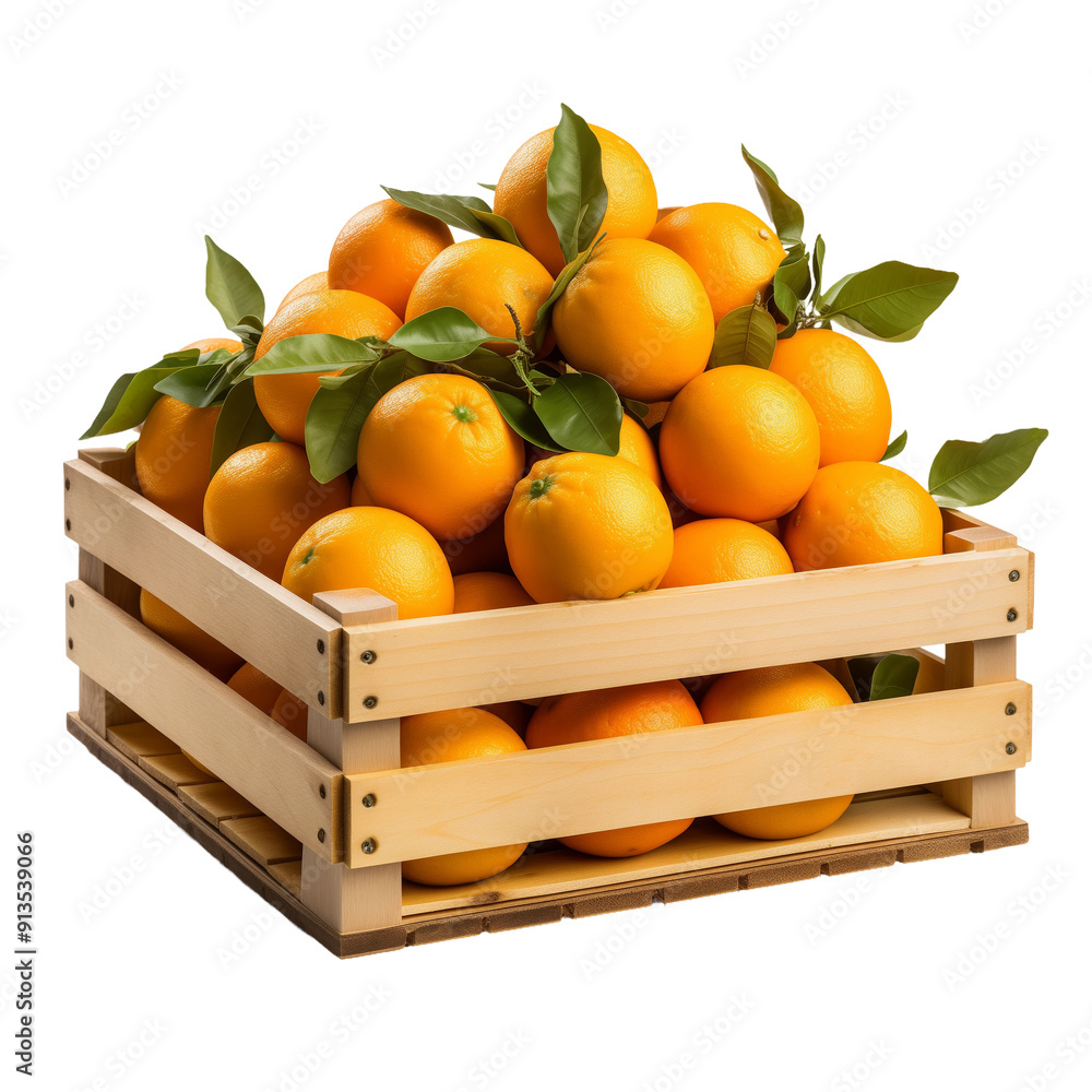 Freshly Picked Citrus Fruits in a Wooden Crate, A Close-Up View of ...