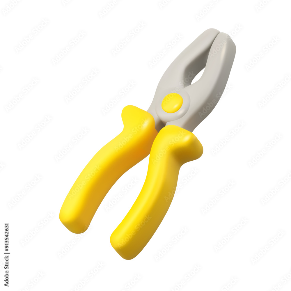 Pliers vector 3d icon. Cartoon design element isolated on white ...
