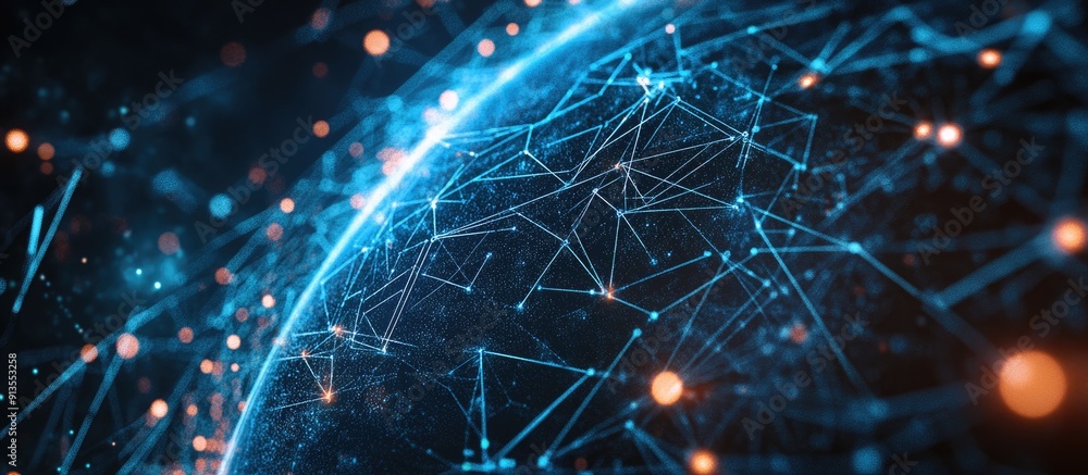 Digital data and graphs overlaying an image of Earth featuring a ...