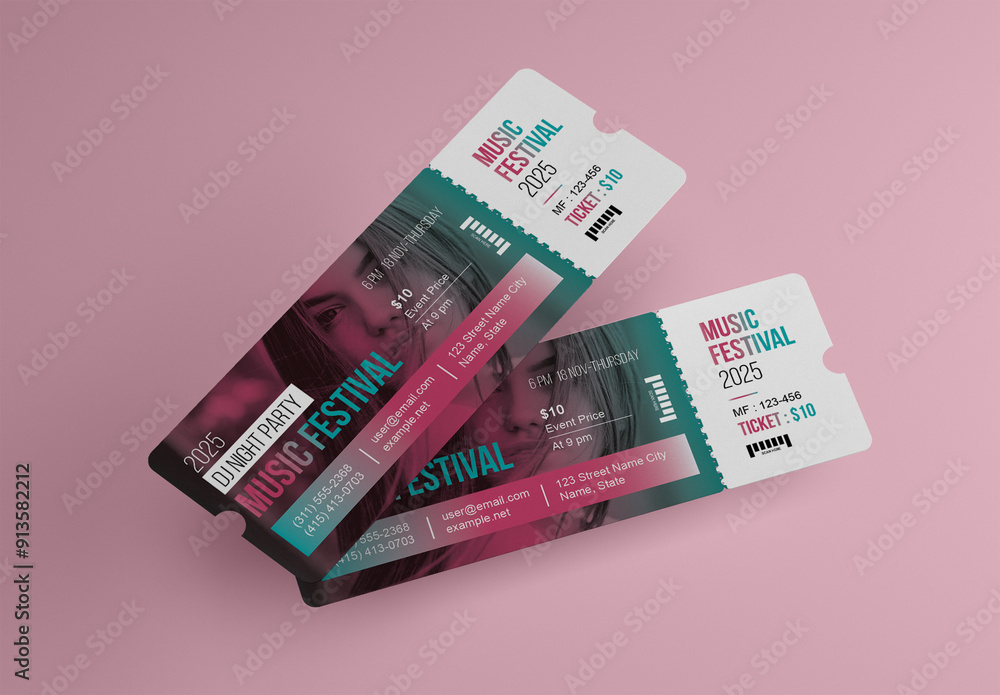 Event Ticket Layout Stock Template | Adobe Stock