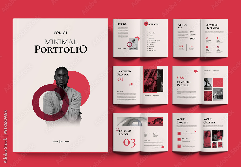 Minimal And Creative Portfolio Layout Stock Template | Adobe Stock