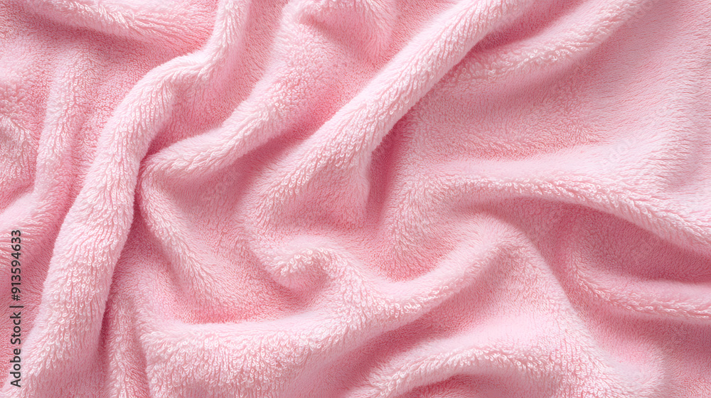 Soft pink fleece fabric draped gracefully, highlighting texture and ...