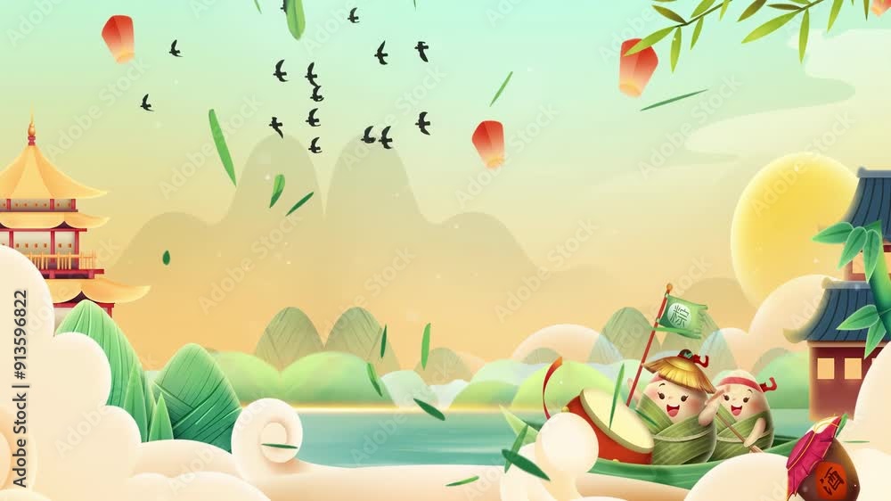 Mysterious landscape China's traditional Oriental Digital Art animation ...