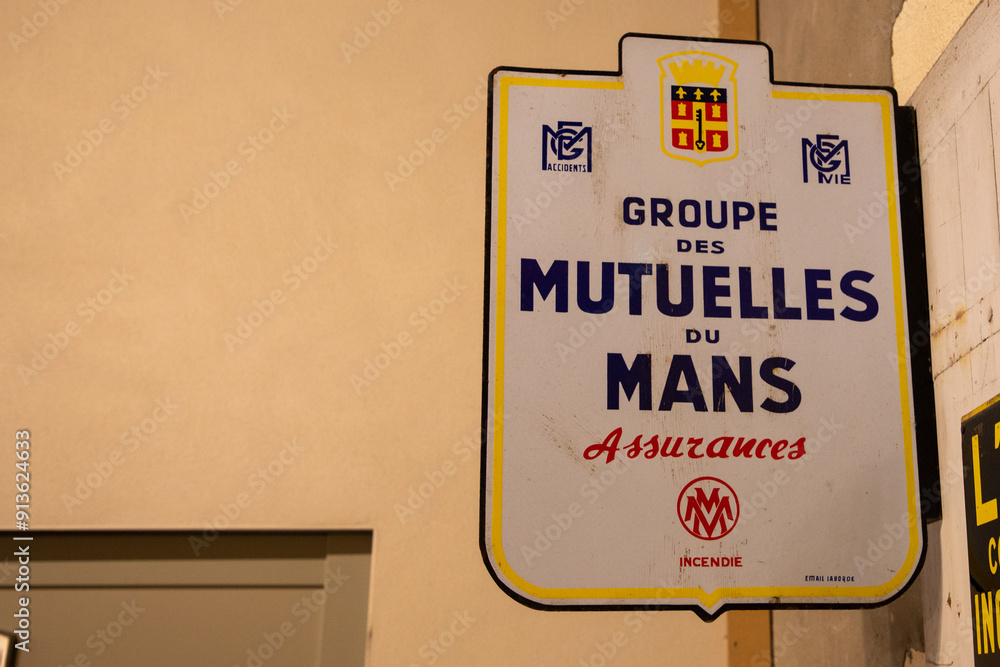 mma mutuelles du mans group sign brand and text facade old ancient ...