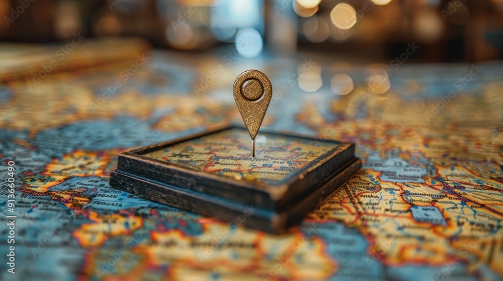 navigation on the map. My location is on the map. A point on the map ...