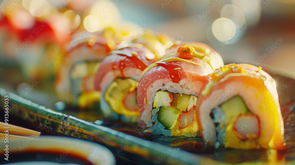 Indulge in an upscale dining experience with Futo maki sushi rolls ...