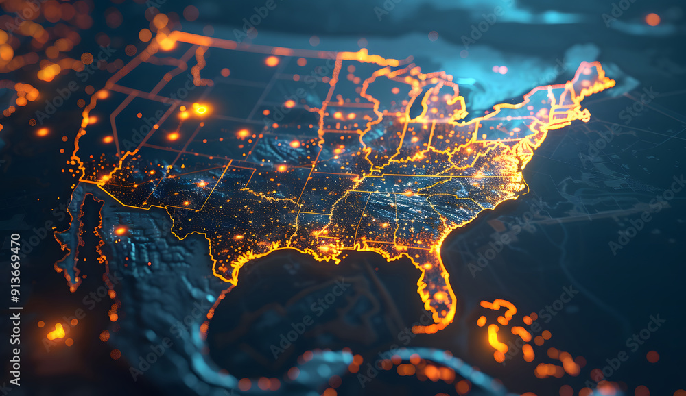 Industry 4.0 in North America, map of industrial zones across the USA ...