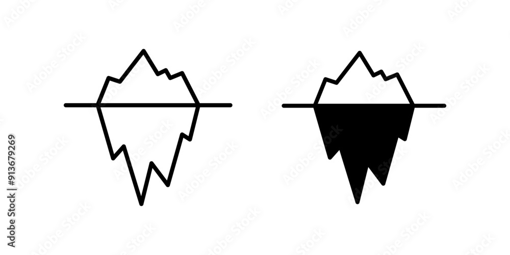 iceberg icon set vector. arctic symbol. Linear style sign for mobile ...