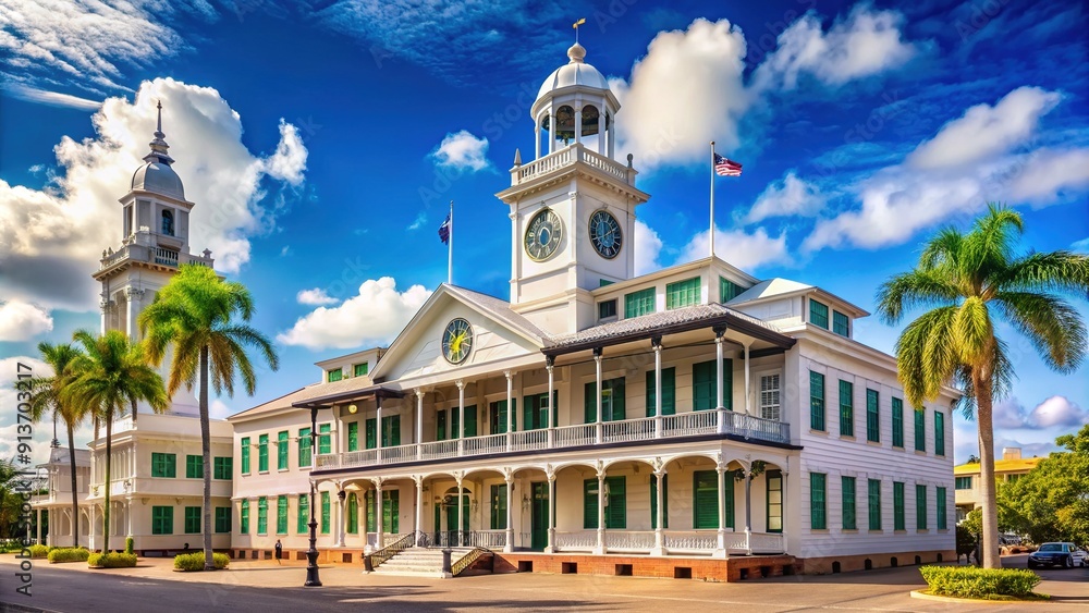 Majestic National Supreme Court building stands proudly in Belize City ...
