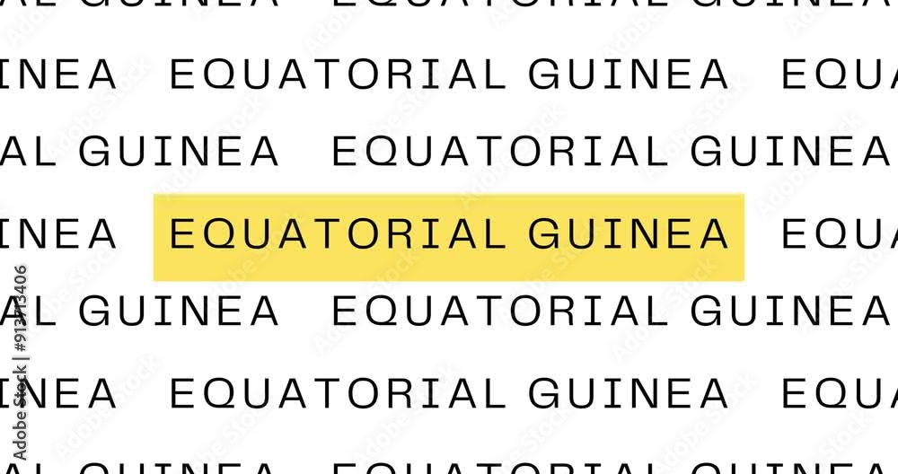 Equatorial Guinea Country text typing word, Marker Highlight Yellow Pen ...