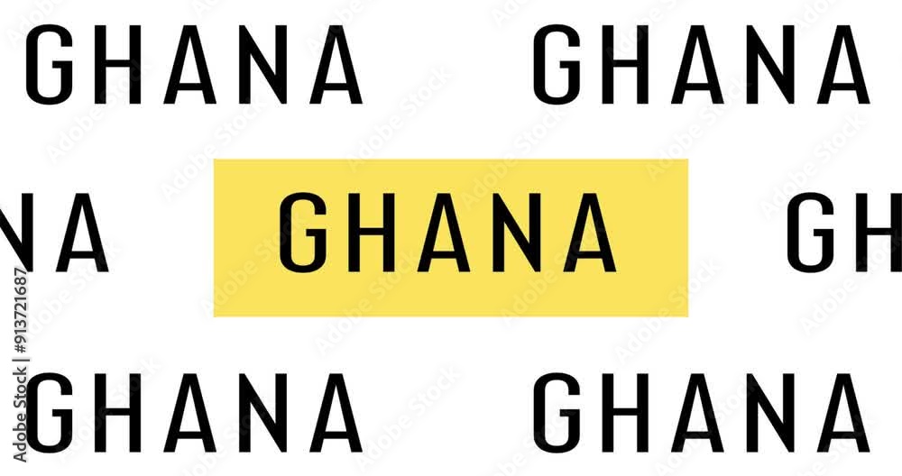 Ghana Country text typing word, Marker Highlight Yellow Pen in Bold ...