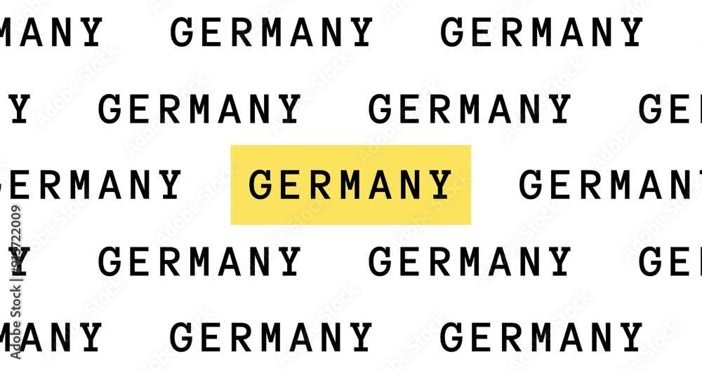Germany Country text typing word, Marker Highlight Yellow Pen in Bold ...