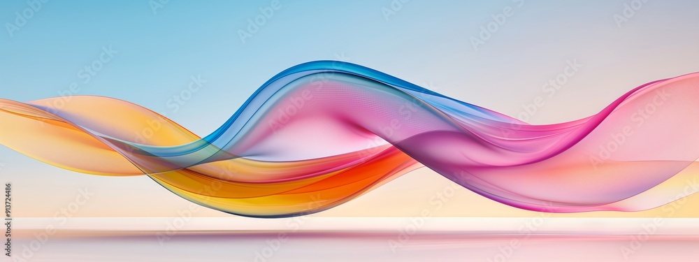 Abstract modern neon illustration. Light waves soundwaves or sine waves ...