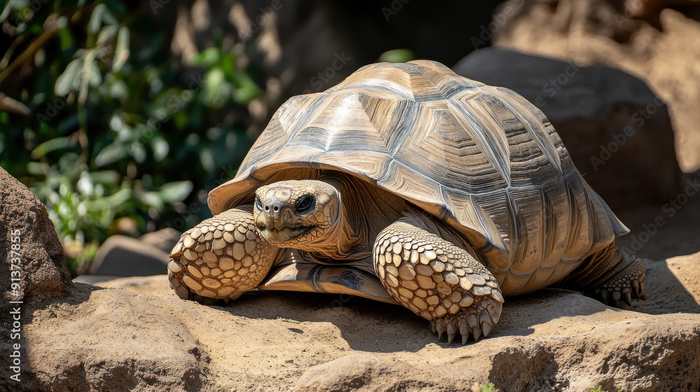 The African Sulcata tortoise lives in Africa, where it spends its days ...