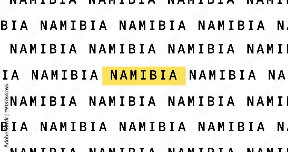 Namibia Country text typing word, Marker Highlight Yellow Pen in Bold ...