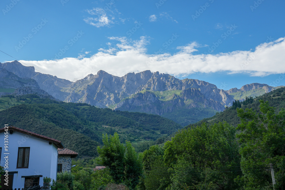 The Picos de Europa Peaks of Europe are a mountain range extending for ...