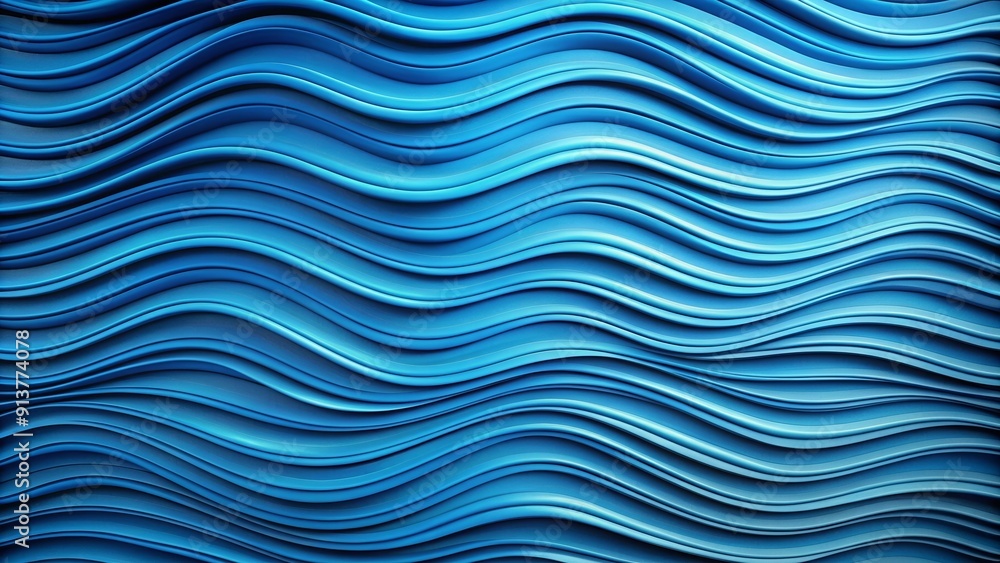 Abstract blue wavy lines on textured wall , texture, background ...
