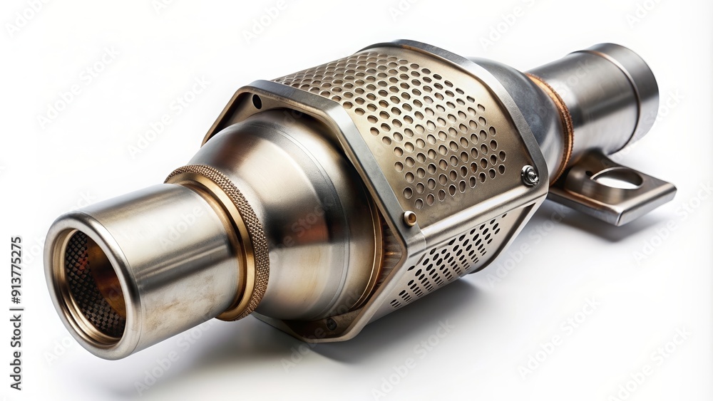 Cross section of catalytic converter with sensor for monitoring flue ...