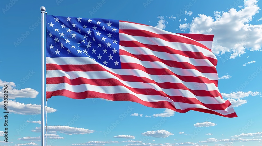 Freedoms Banner The American flag, a vibrant symbol of freedom and ...