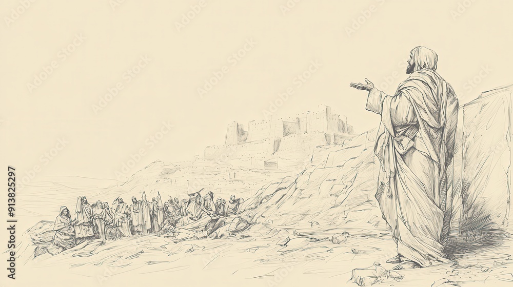 Biblical Illustration of The Allotment for the Remaining Tribes: Joshua ...