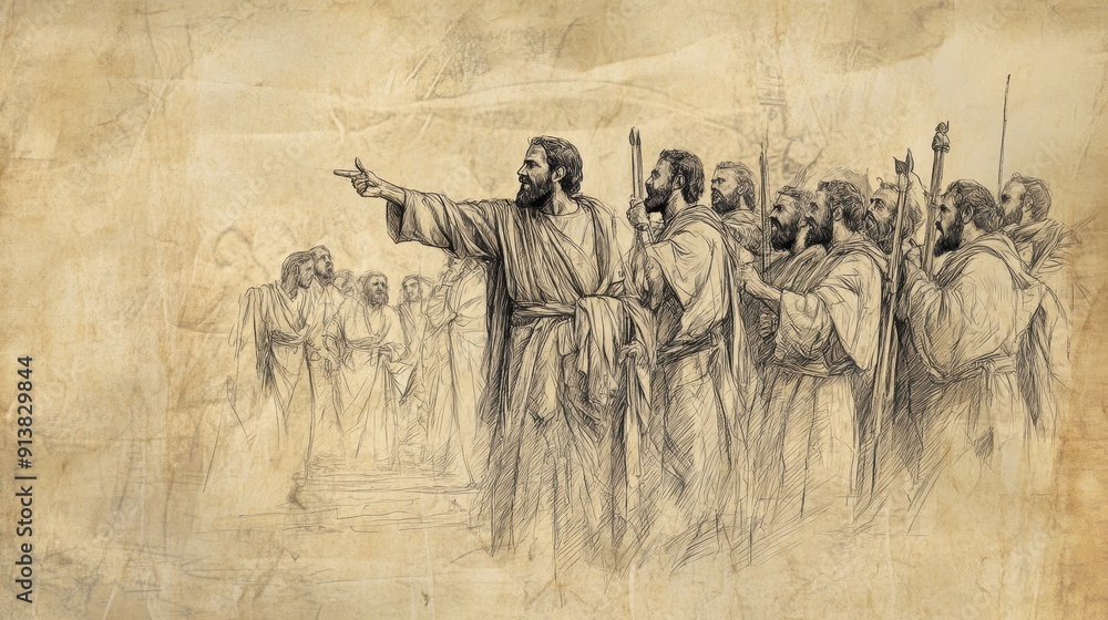 Biblical Illustration of The Sin of Achan: Joshua calling the ...