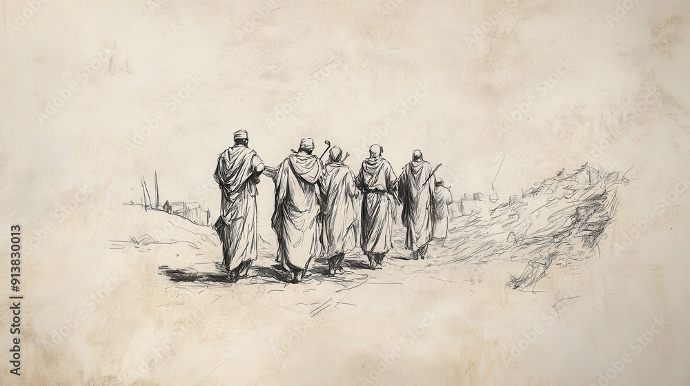 Biblical Illustration of The Gibeonite Deception: Joshua declaring the ...