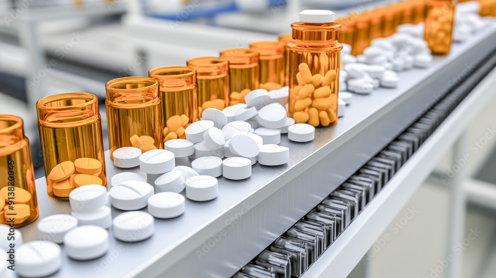Pharmaceutical Industry Hand Holding Colorful Capsules in a Pharmacy ...