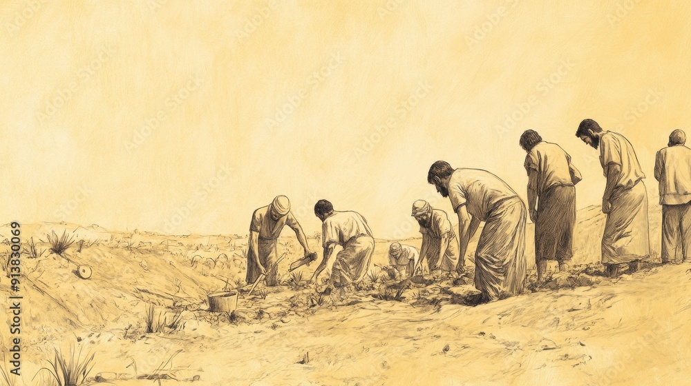 Biblical Illustration of The Allotment for the Remaining Tribes: The ...