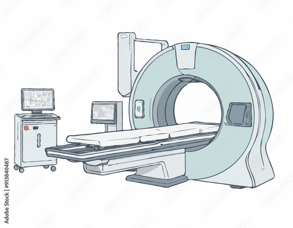 CT scanner or MRI scanner clipart cartoon style. Computed tomography ... CT scanner or MRI scanner clipart cartoon style. Computed tomography ...