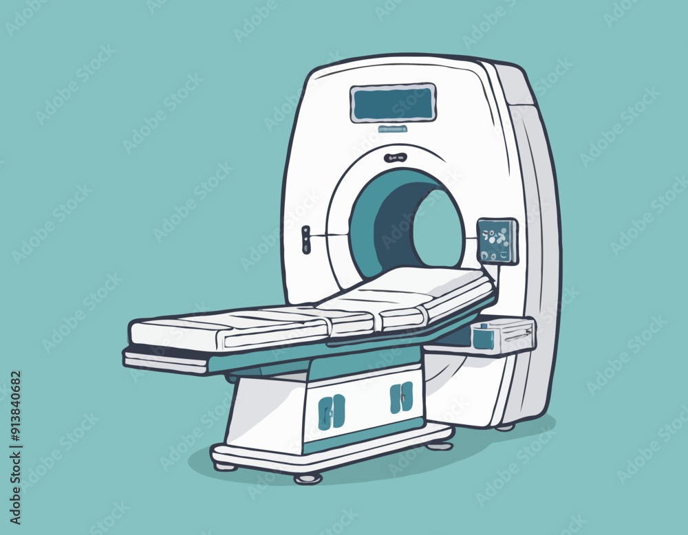 CT scanner or MRI scanner clipart cartoon style. Computed tomography ... CT scanner or MRI scanner clipart cartoon style. Computed tomography ...