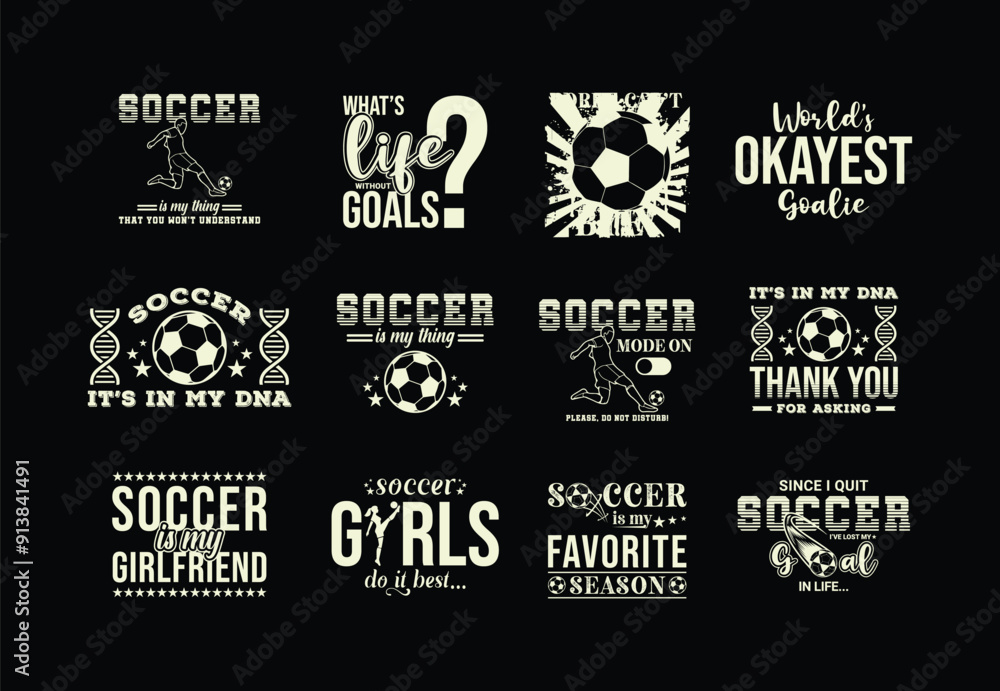 Soccer Vector quotes. Design for t shirt, print, gift card, label ...