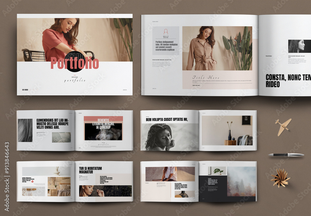 Portfolio Template Landscape Stock Template | Adobe Stock