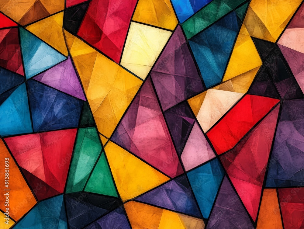 Abstract background composed of geometric shapes arranged in a visually ...