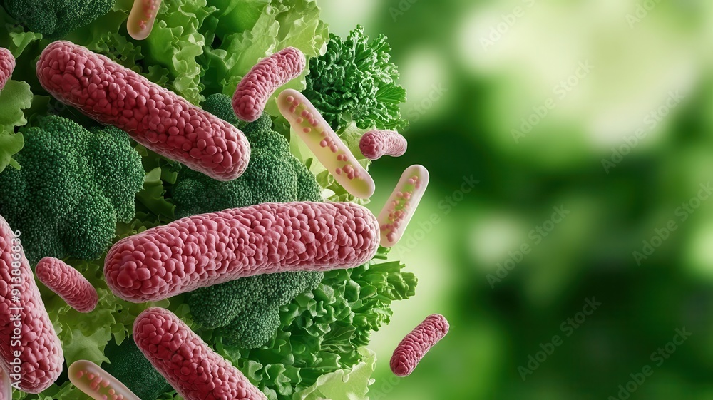 Artistic representation of gut flora diversity, Gut Flora, focusing on ...