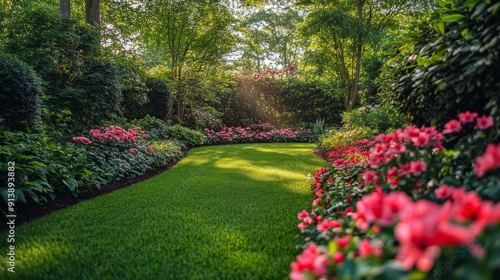 This image highlights a beautifully maintained garden with colorful ...