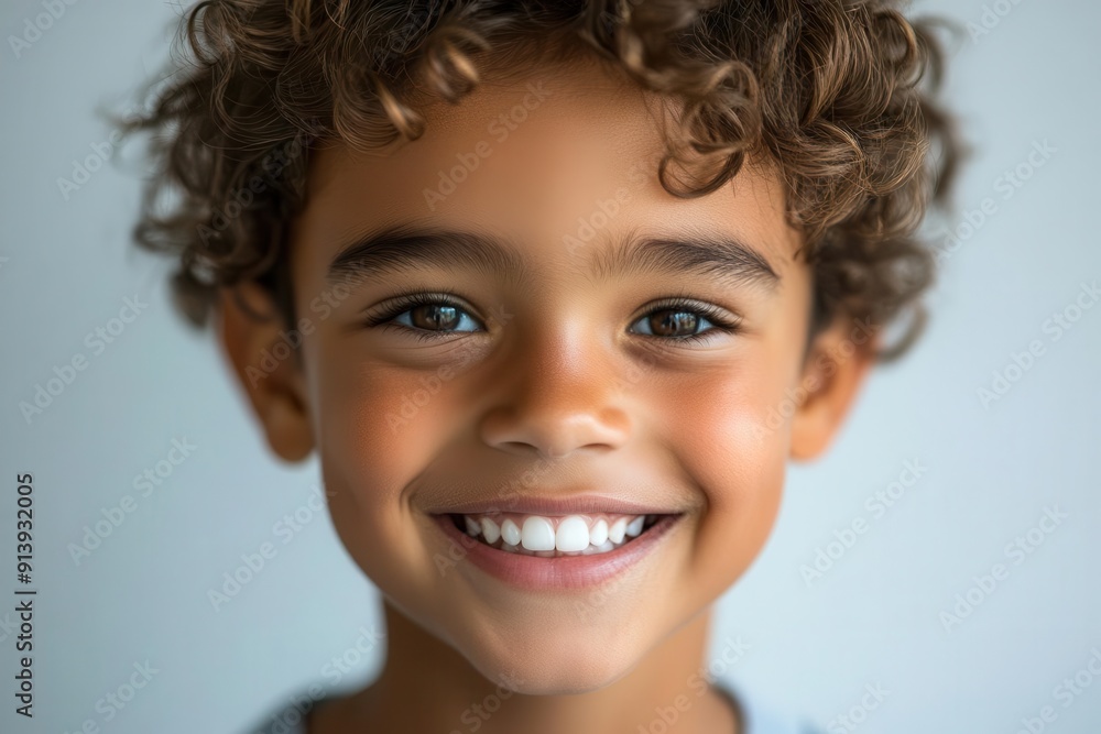 studio portrait of a cheerful mixedrace boy with perfect teeth bright ...