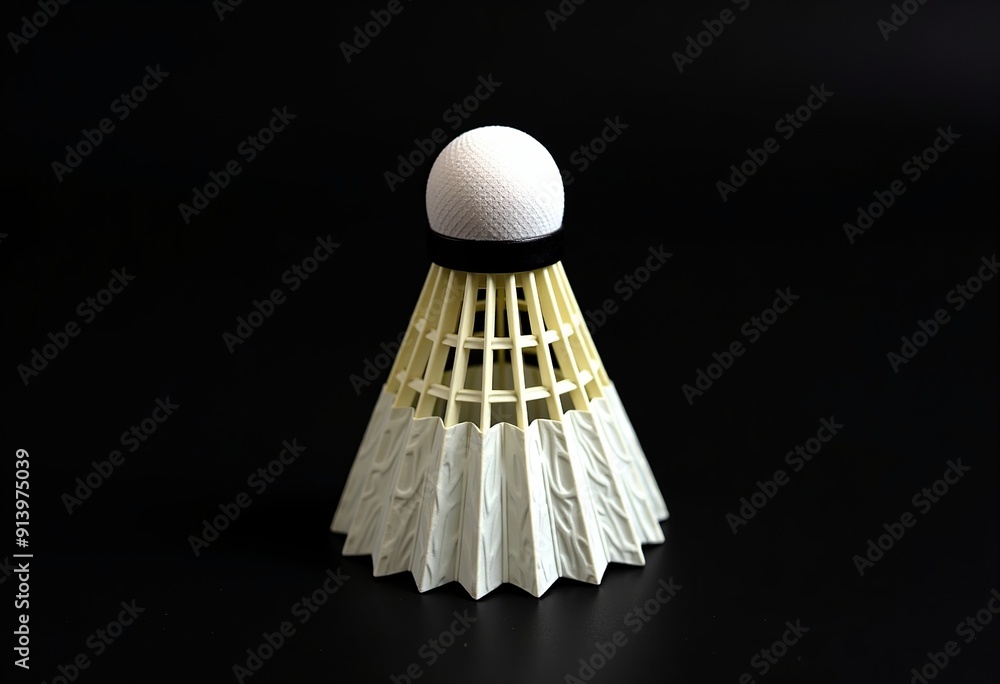 Professional photography of a single badminton shuttlecock against a ...