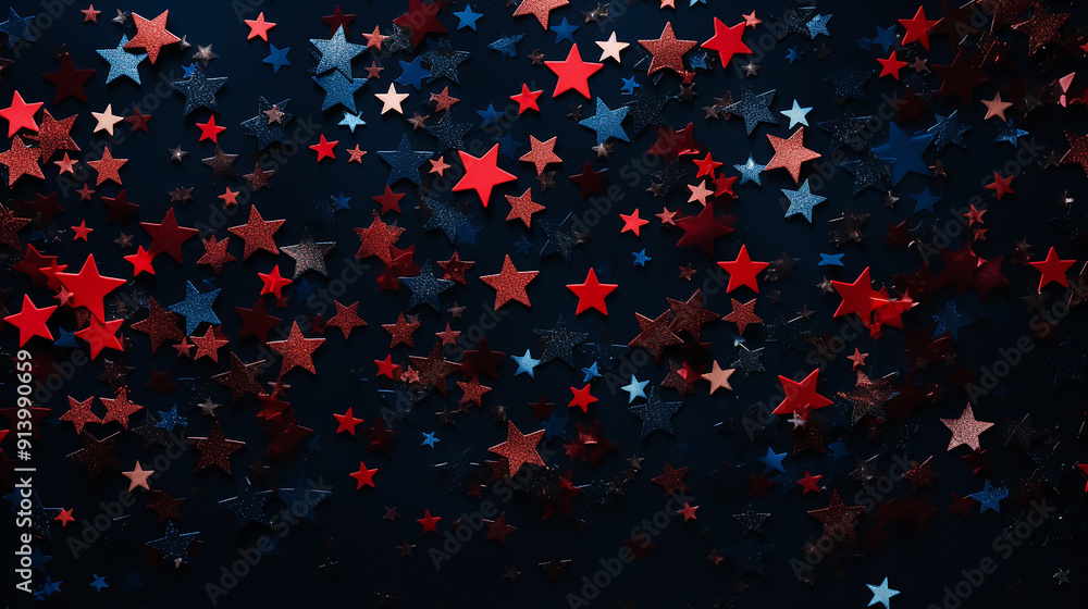 Red and Blue Stars Background for USA Independence Day Celebration ...
