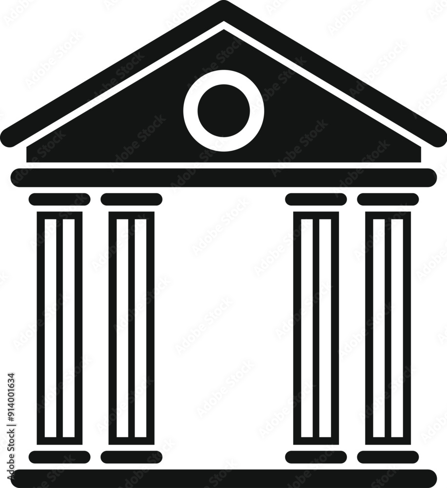 Simple icon of a greek building facade with doric order columns Stock ...
