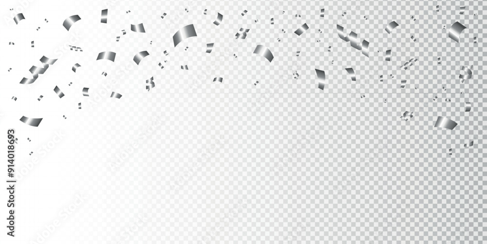 Confetti explosion. Celebration background with silver confetti ...