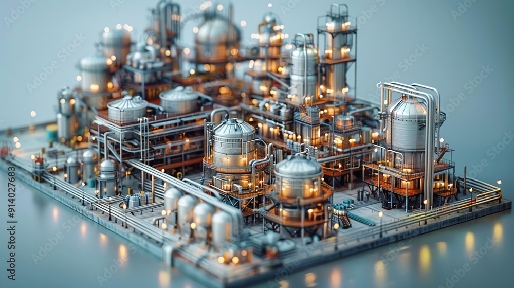 Industrial Refinery Model: A Detailed Look at a Complex Chemical Plant ...