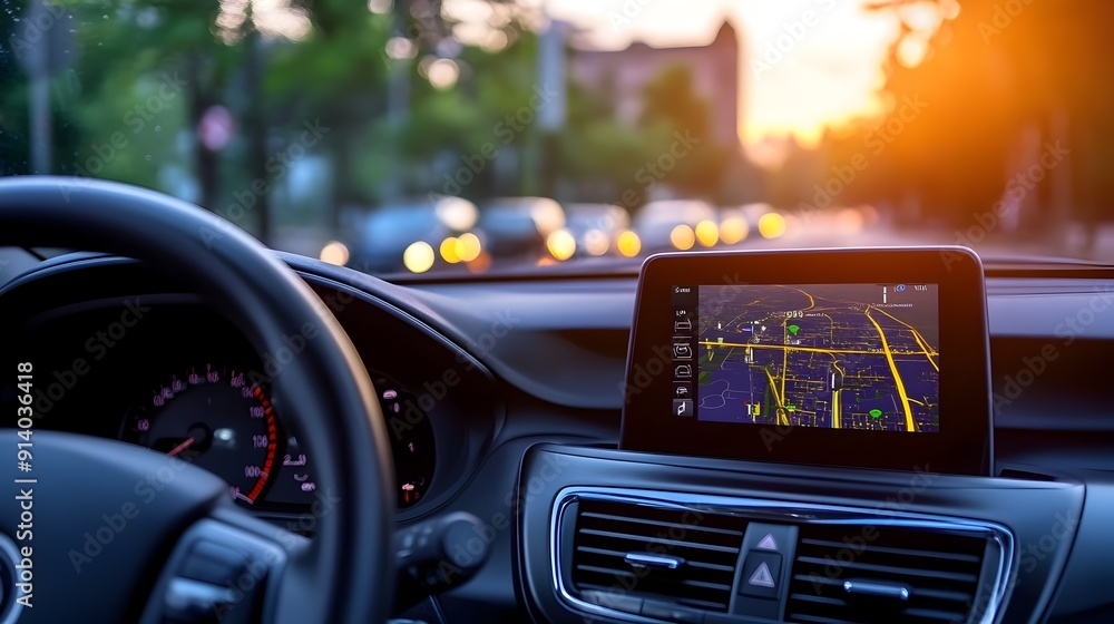 GPS Tracker on Car Dashboard for Smart Vehicle Monitoring and Driving ...