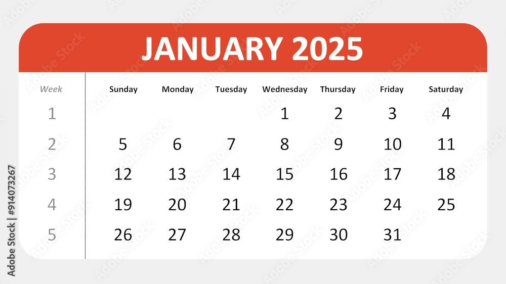 January 27, 2025: Animated 2025 planner showcasing January calendar ...
