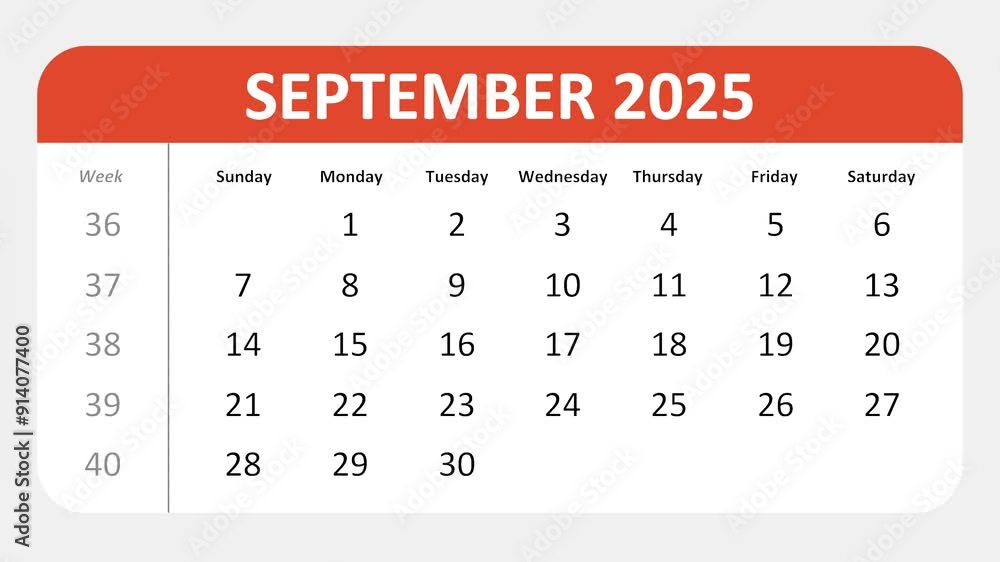 Video „September 28, 2025: Animated 2025 planner showcasing September ...